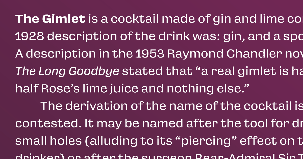September’s Font of the Month: Gimlet Sans Optical Sizes | David ...